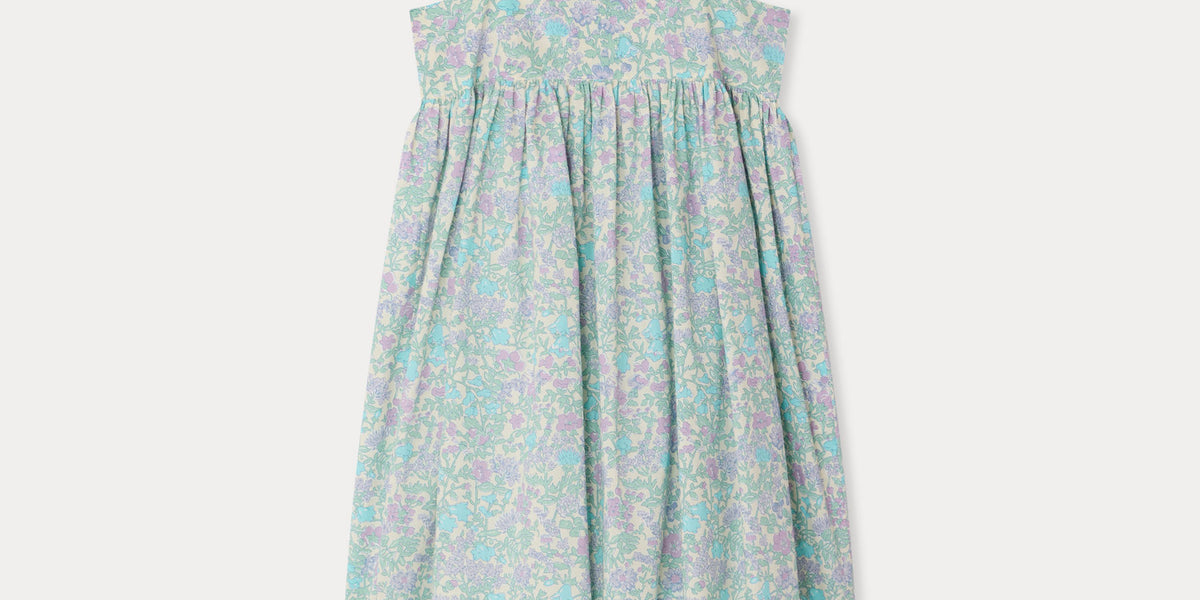 Passion dress smocked and embroidered in Liberty fabric in organic cot ...