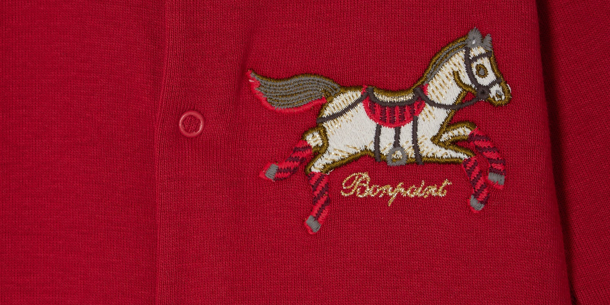 Brynel pajamas with horse patch in organic cotton • Bonpoint